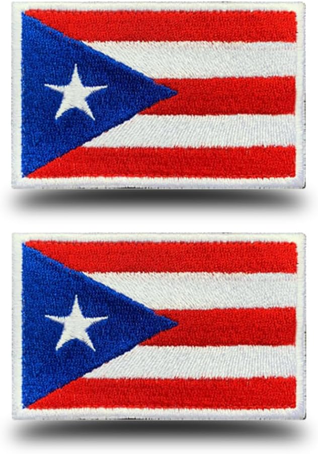 Amazon.com: 2 Pack Puerto Rico Flag Embroidered Applique National Emblem Patches, Tactical ...