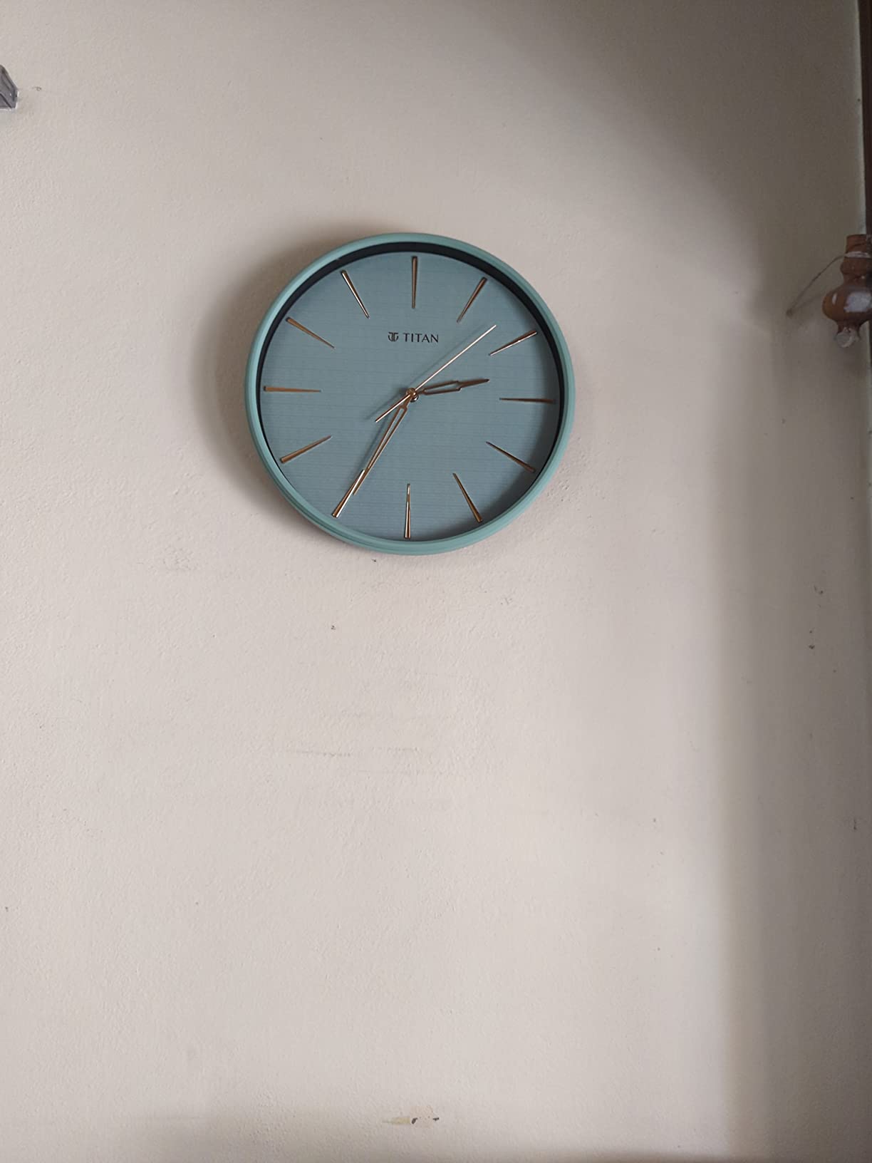 Titan Contemporary Peacock Green Wall Clock in a Matte Finish with a ...