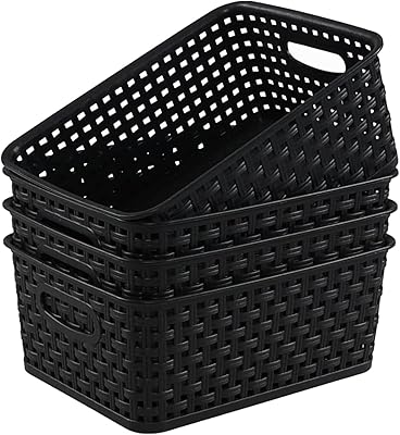 Amazon.com: Lawei 9 Pack Plastic Storage Baskets, 10.5 x 7.1 x 5.5 Inch ...