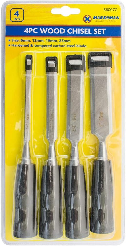 3Pc Carpenters Wood Chisel Set - Workshop Hand Tool, Precise, Impact ...