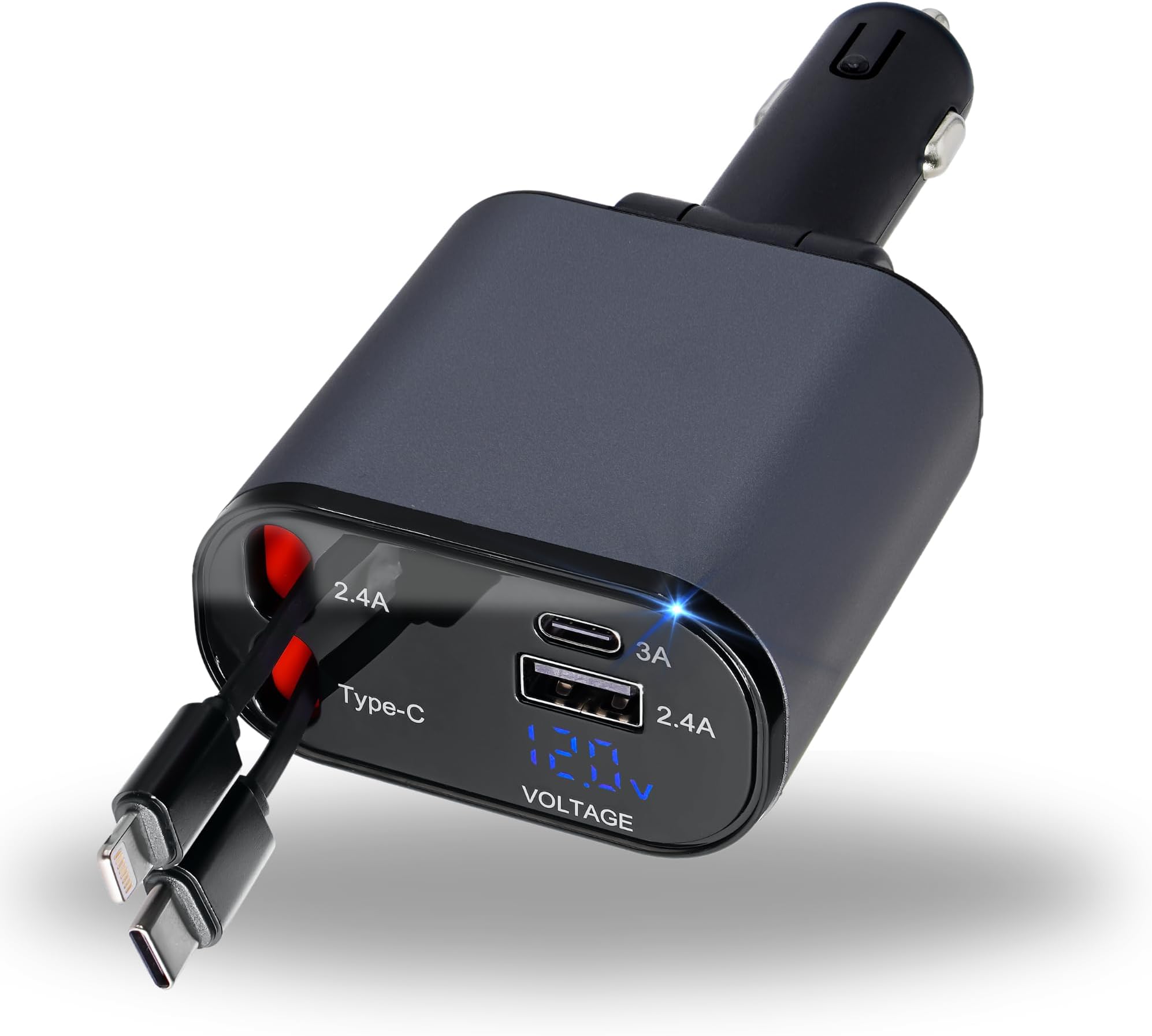Amazon.com: Retractable Car Charger | 4 in 1 Fast Car Phone Charger ...