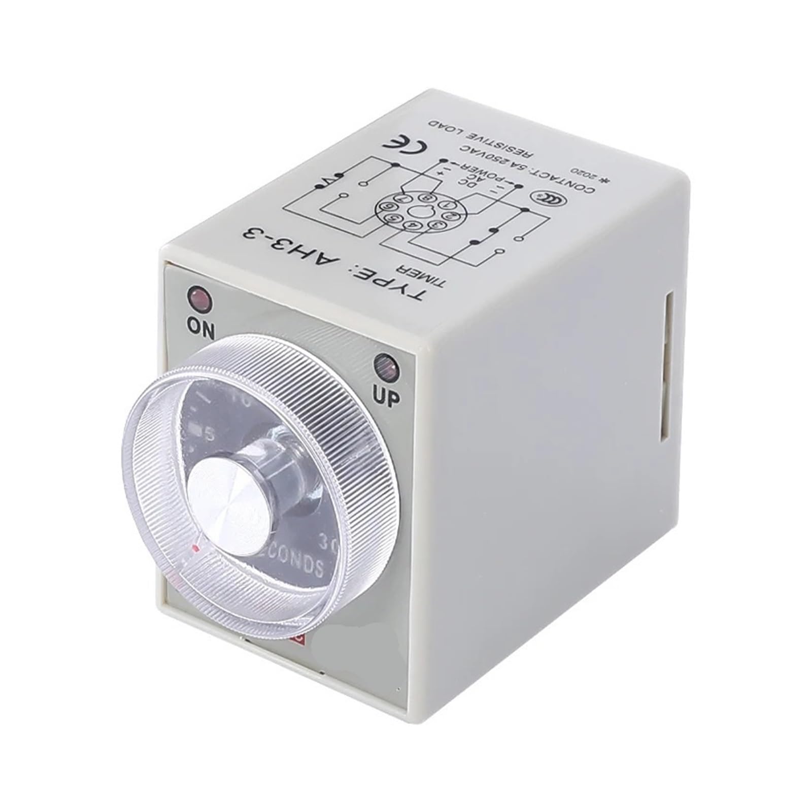 Amazon.co.jp: パネル取り付け型 DPDT 8Pin 6 秒タイマーパワーオンタイムリレー 24VDC 110V 220V AH3 ...
