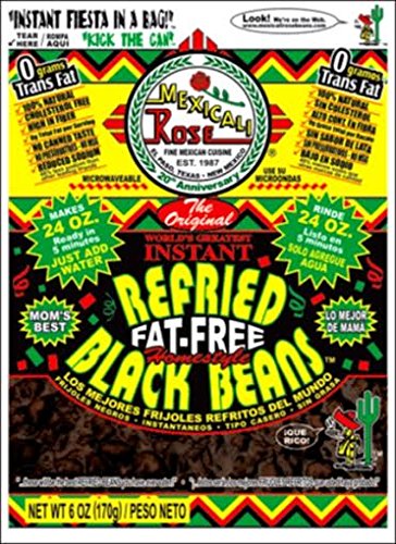 Amazon.com : Mexicali Rose Instant Re Fried Beans (Black Negro Beans ...