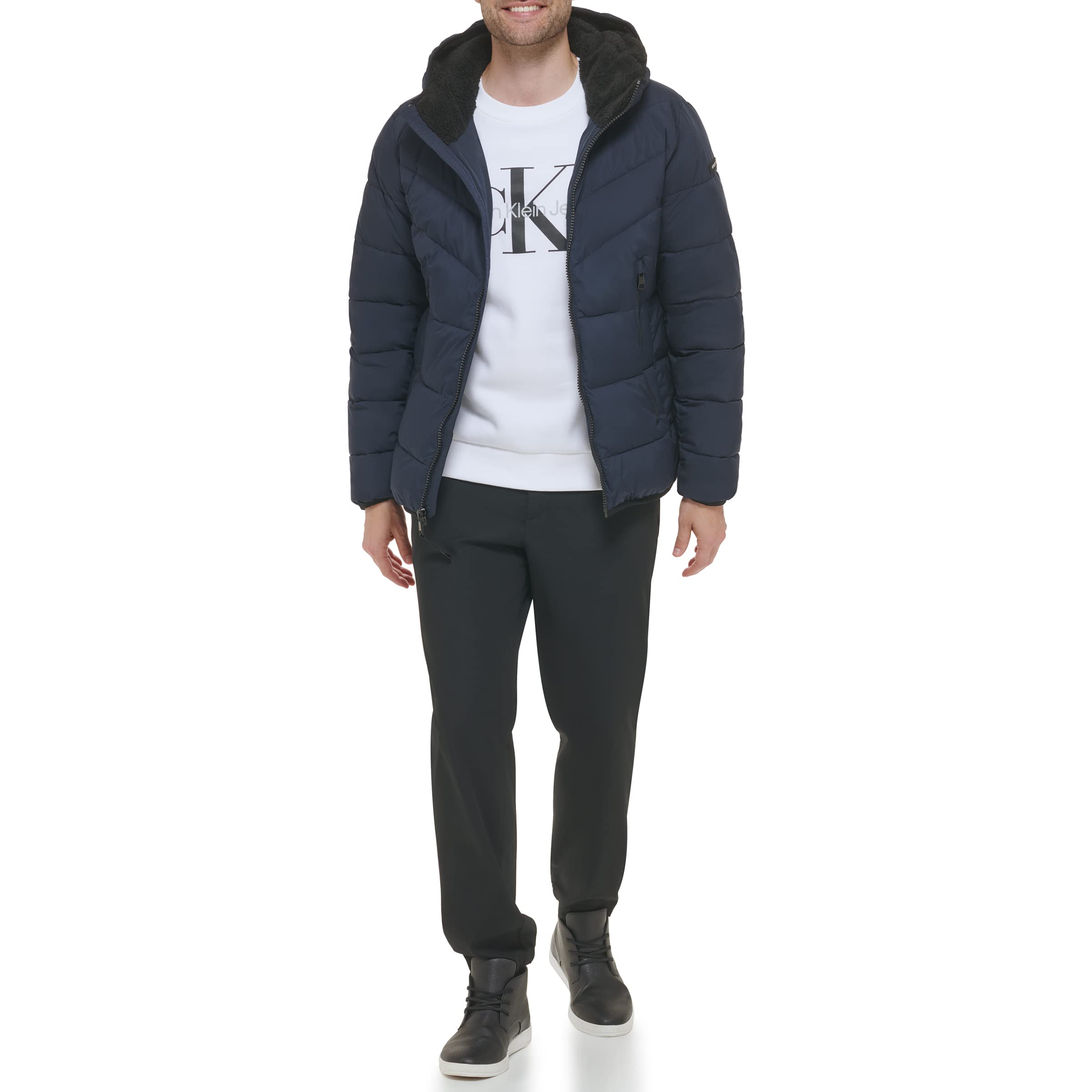 Snapklik.com : Calvin Klein Mens Winter Coat-Puffer Stretch Jacket
