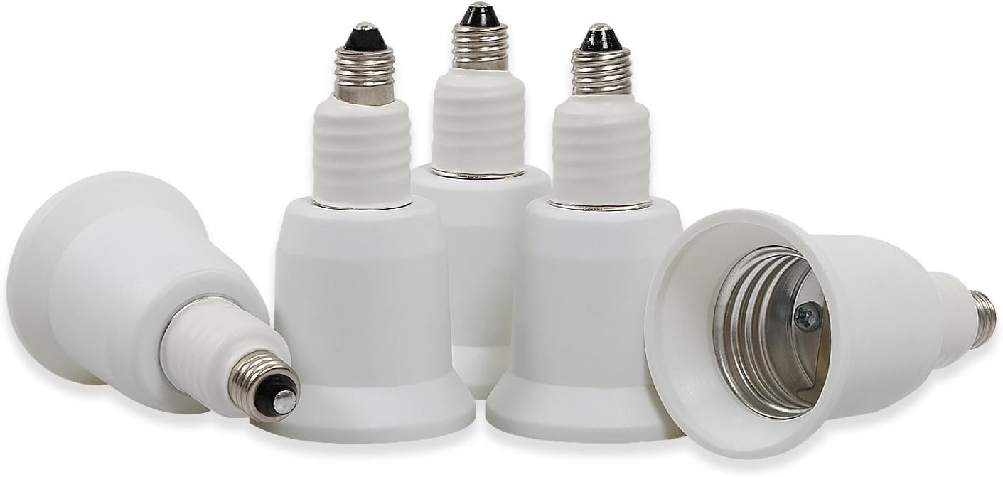 (8-Pack) SpiritLED E11 to E12 Socket Adapter,Mini Candelabra E11 Base ...