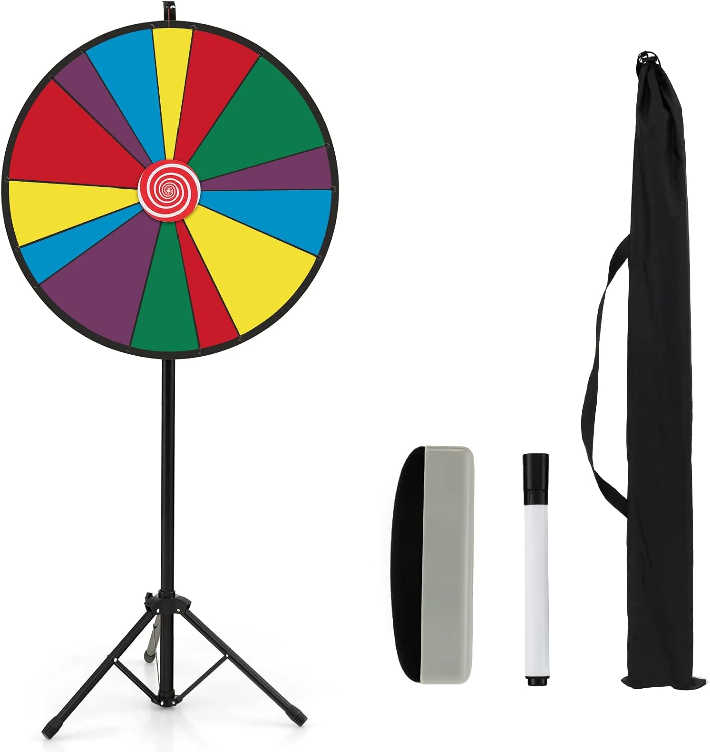 COSTWAY 30" Color Prize Wheel, Height Adjustable Roulette Spinning Game ...