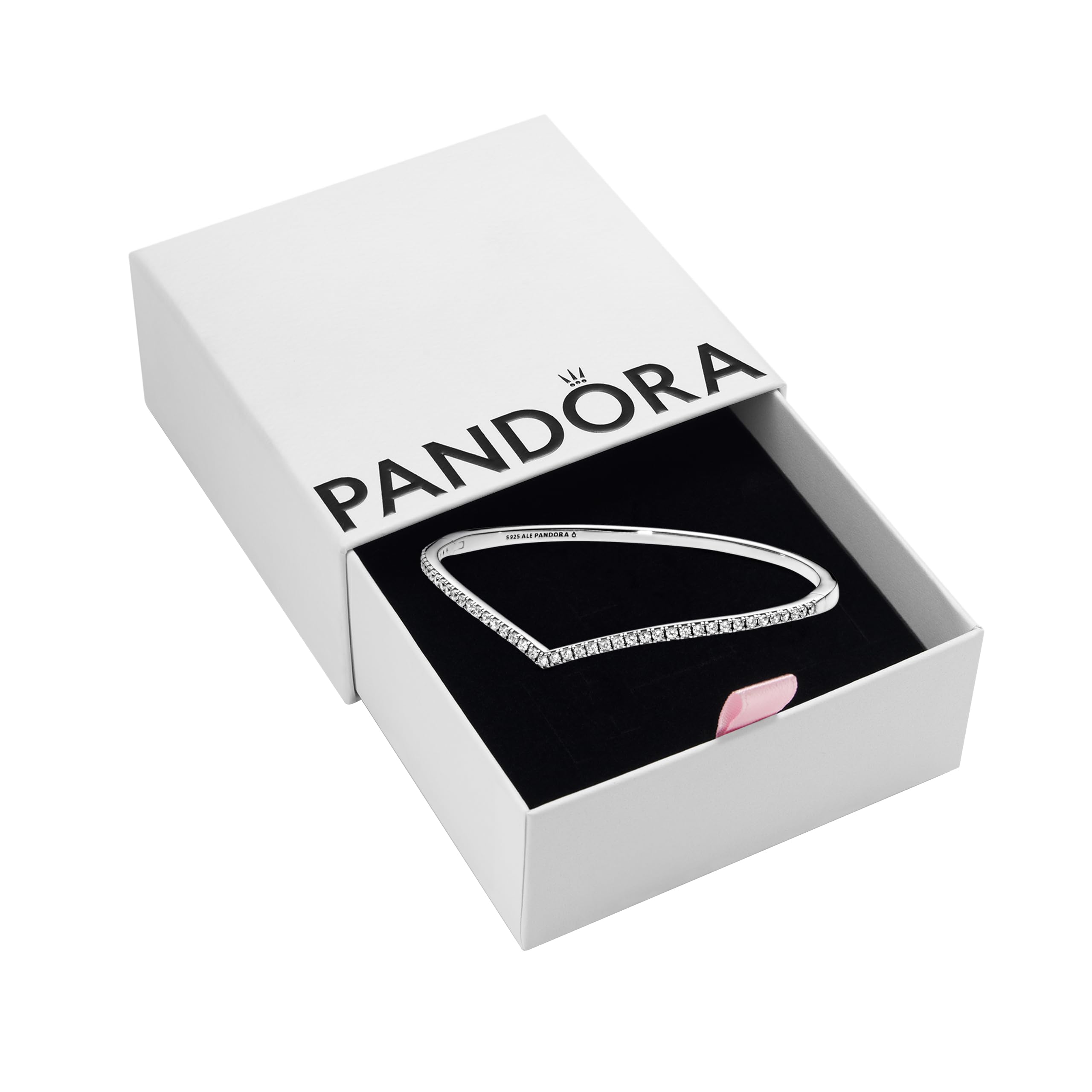 Pandora Jewelry Sparkling Wishbone Bangle Cubic Zirconia Bracelet in ...