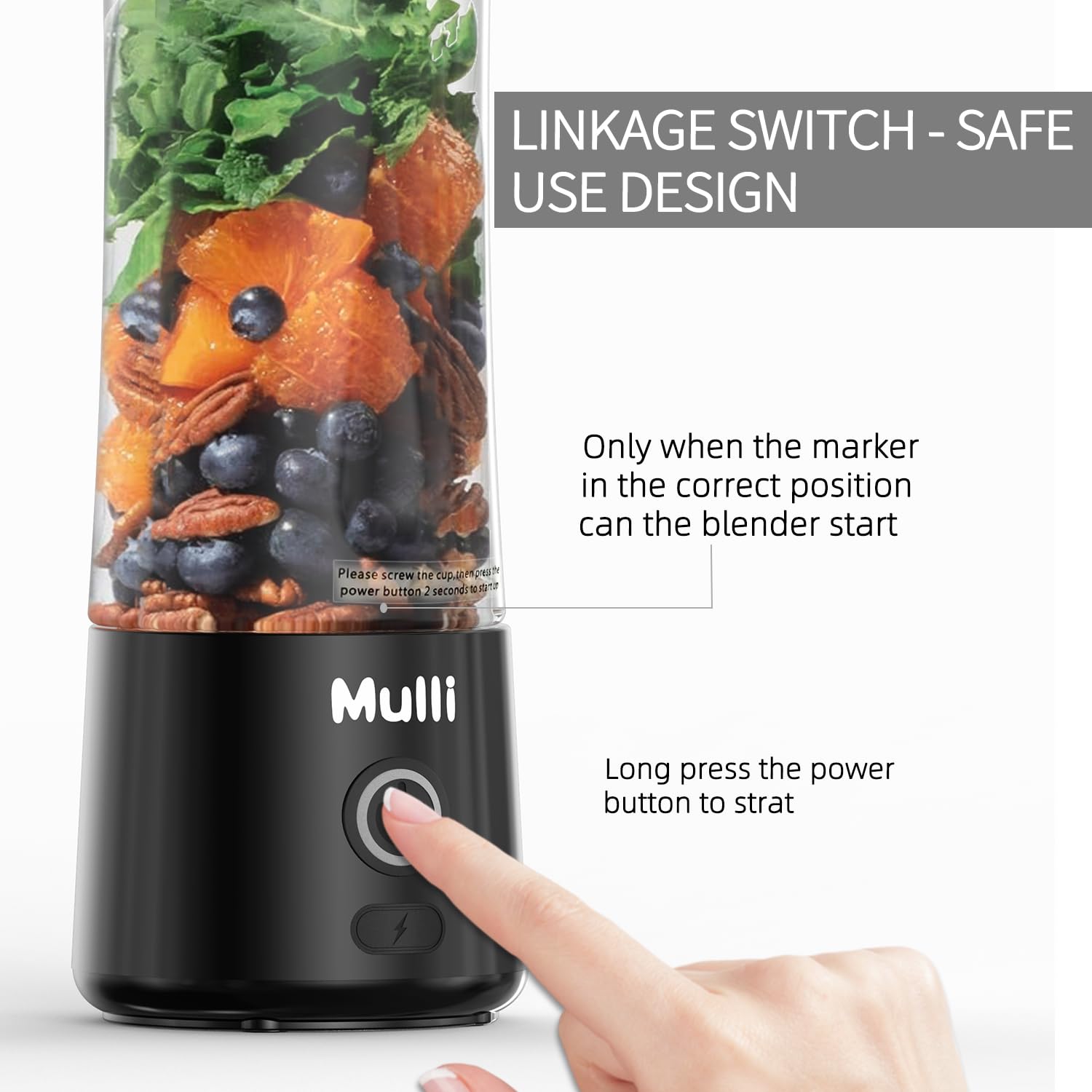 Snapklik.com : Mulli Portable Blender,USB Rechargeable Personal Mixer ...