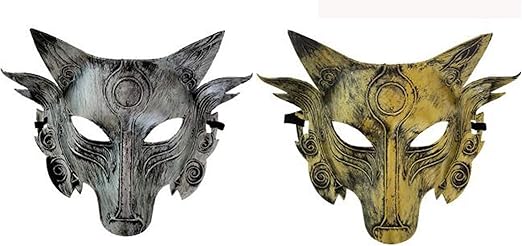 Amazon.com: 2-Piece Halloween Fashion mask Masquerade mask - Wolf Head ...