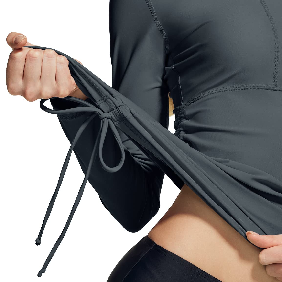 Snapklik.com : Womens Half-Zip Front Rash Guard, UPF 50+ Side ...