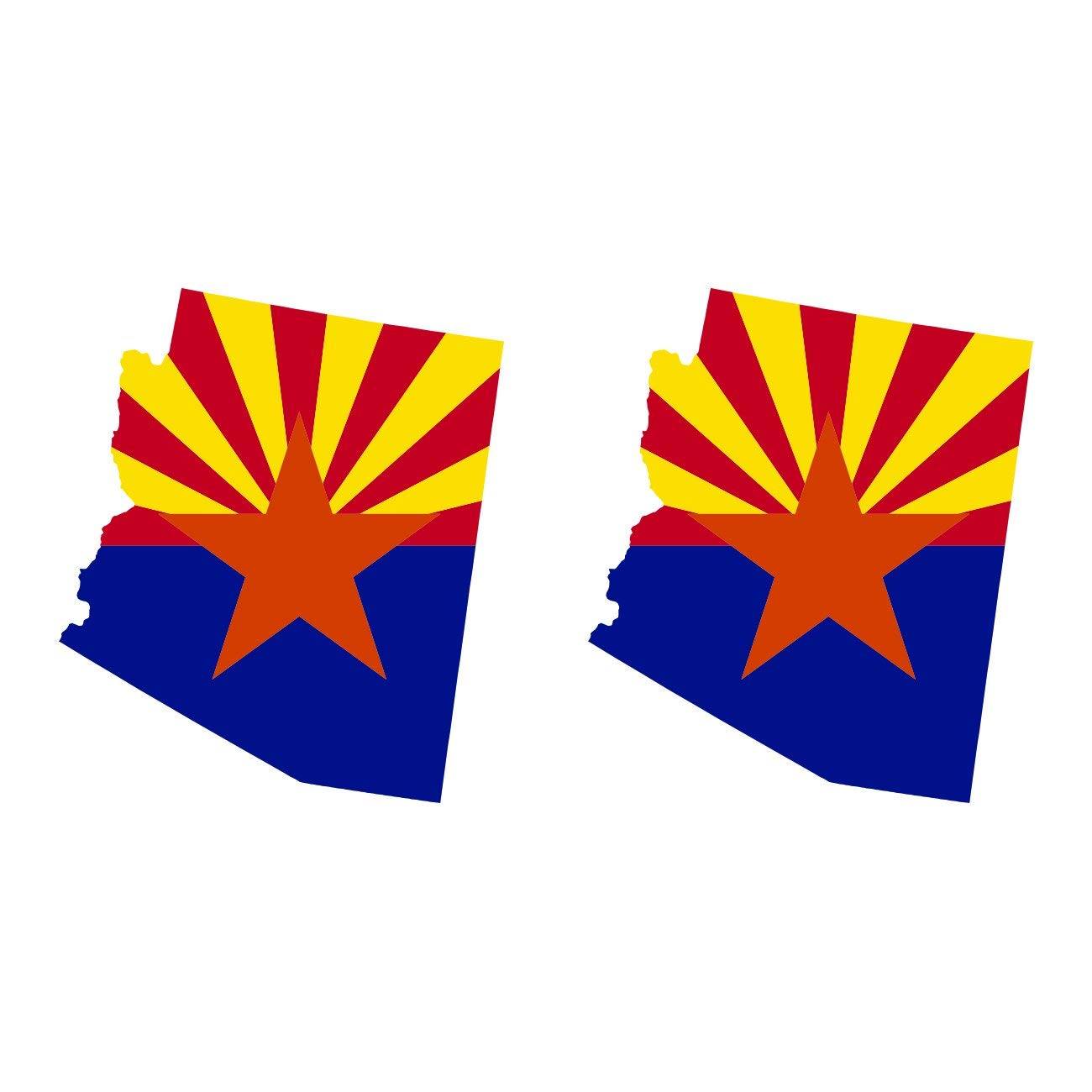 Amazon.com: Two Pack Arizona State Shaped Flag Sticker Self Adhesive ...