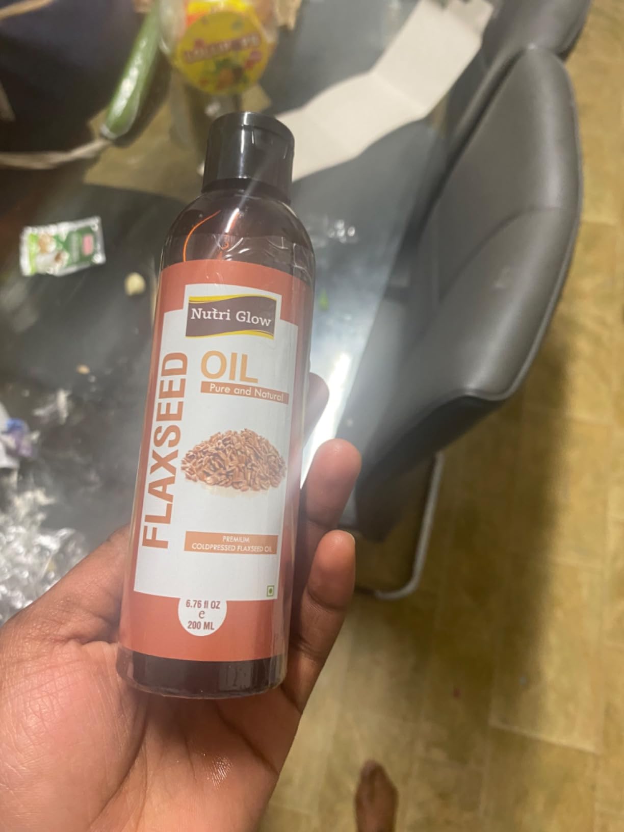 100% Pure Flax seed Oil (200ml), Cold Pressed from NUTRI GLOW : Amazon ...