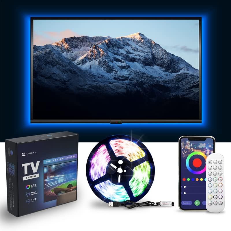 Lideka® TV LED Hintergrundbeleuchtung USB 2m Selbstklebend mit ...