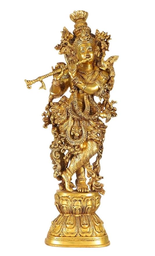 Buy Mla's Decor Brass Lord Krishna Idol Kishan Gopal Murti Idol Statue ...
