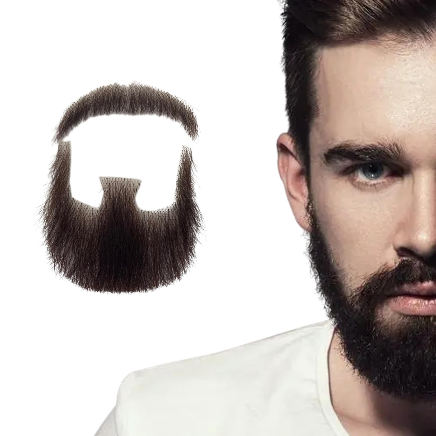 Amazon.com : Volora Fake Beard Realistic Human Hair Full Hand Tied ...