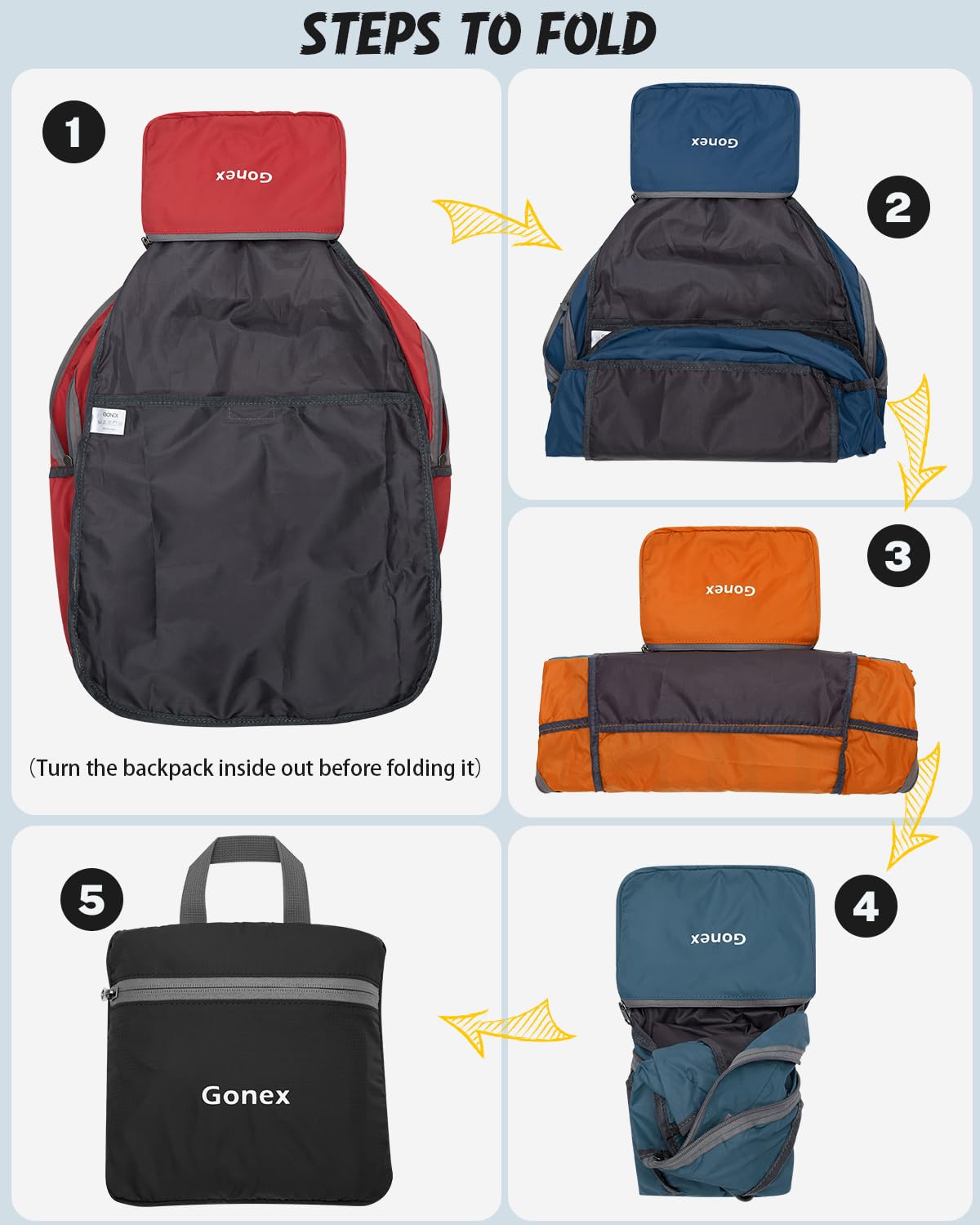 Snapklik.com : Gonex Ultra Lightweight Packable Daypack Handy Foldable ...