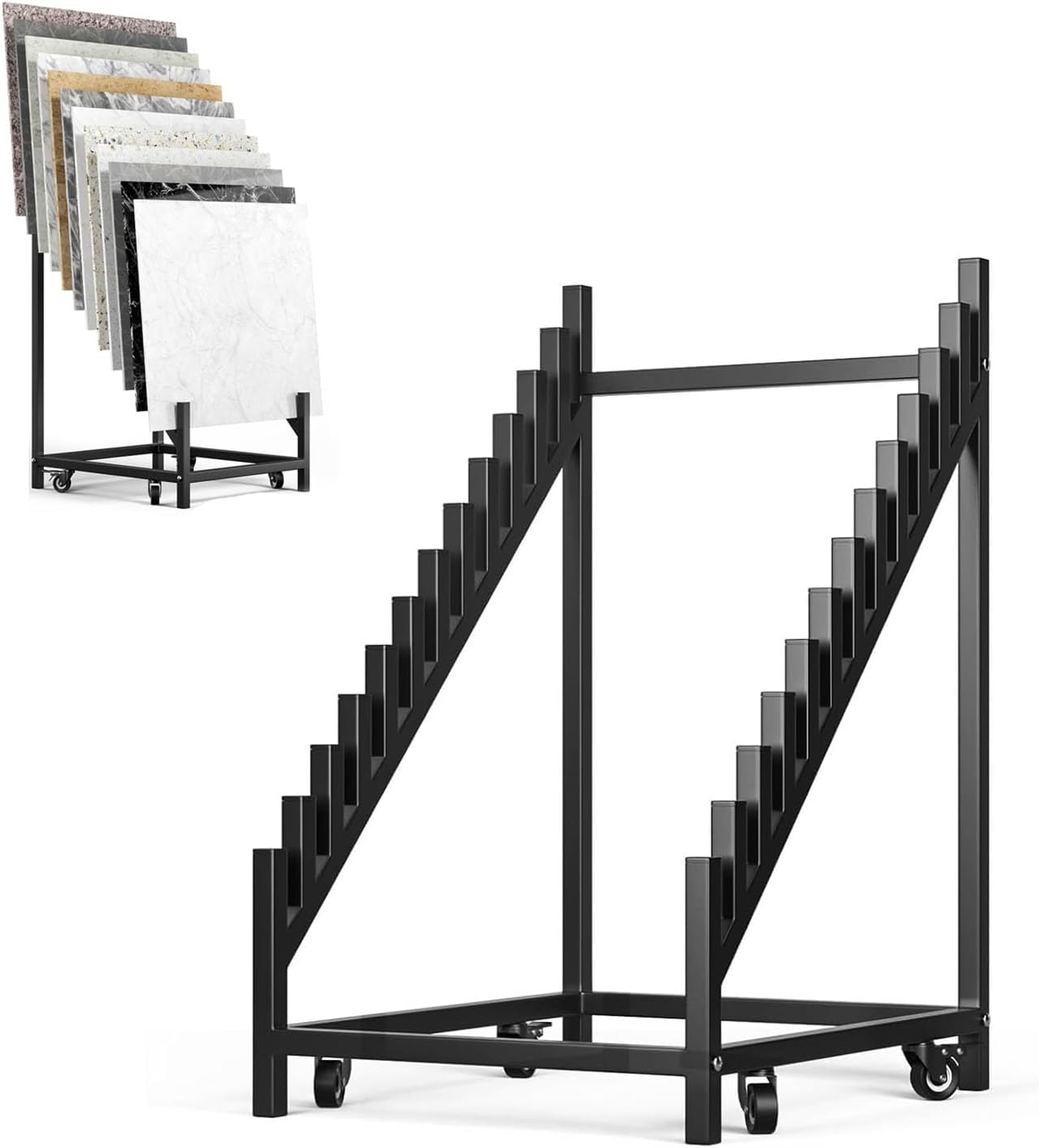 Amazon.com: CDDUOLA 12-tier Tile Display Rack, Metal Floor Tile Display ...
