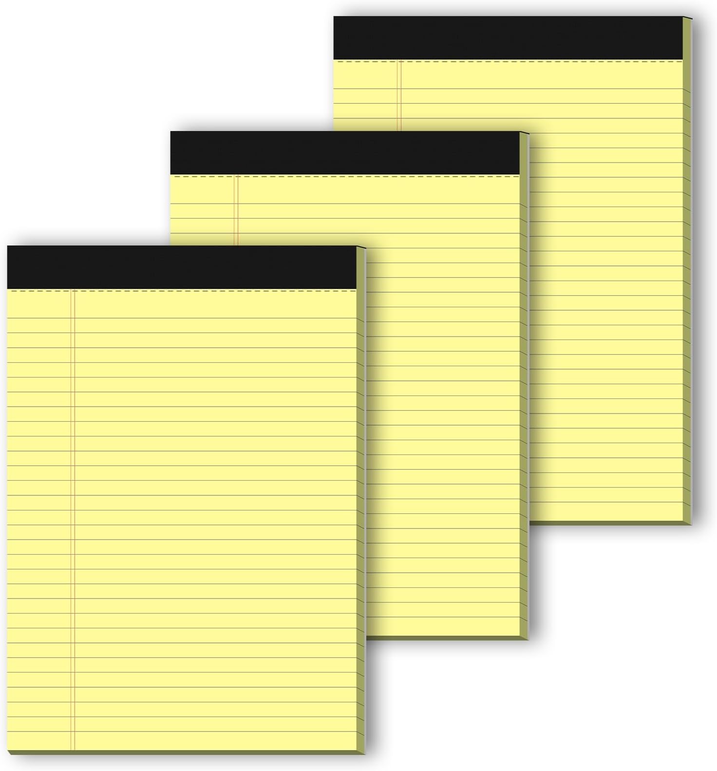 Amazon.com : 3 Pack 8.5 x 11 Note Pads Wide Ruled Legal Pads Canary ...