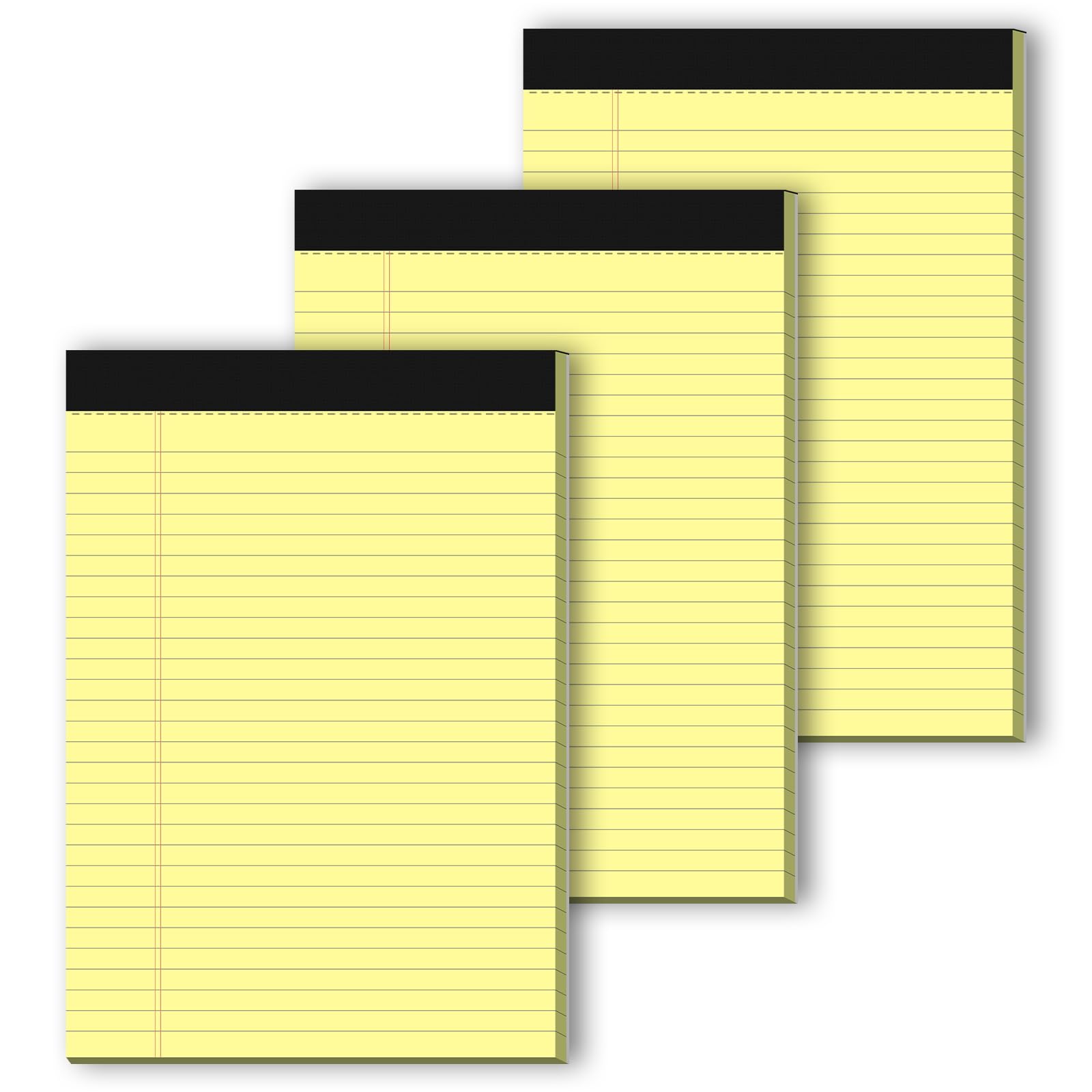 Amazon.com : 3 Pack 8.5 x 11 Note Pads Wide Ruled Legal Pads Canary ...