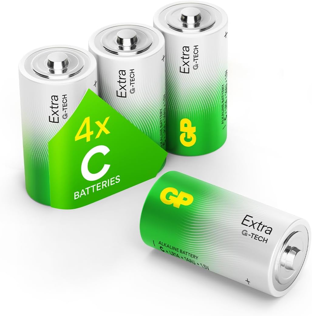 Size/Type C Batteries Pack of 4 LR14 batteries 1.5V by GP Batteries ...