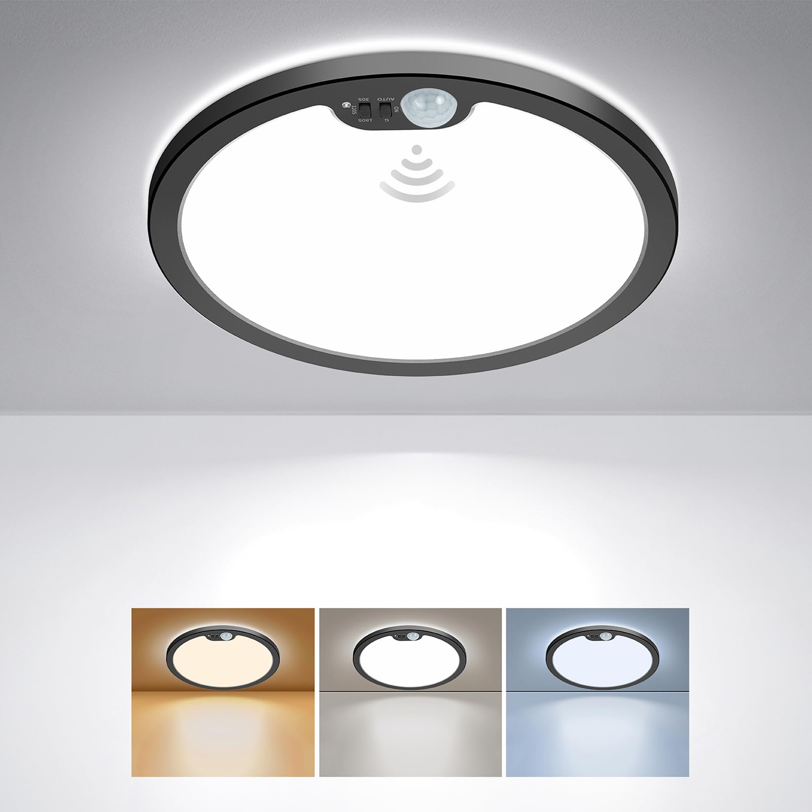 BLNAN Motion Sensor Ceiling Light Wired, 8.7 Inch 3000K 4000K 5000K ...