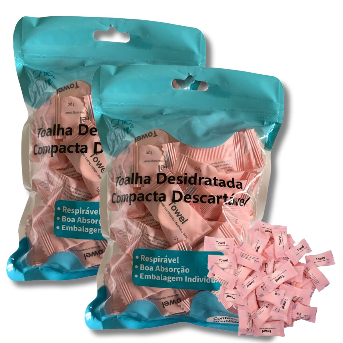 Kit 50 Toalha Desidratada Comprimido Compacta : Amazon.com.br: Casa