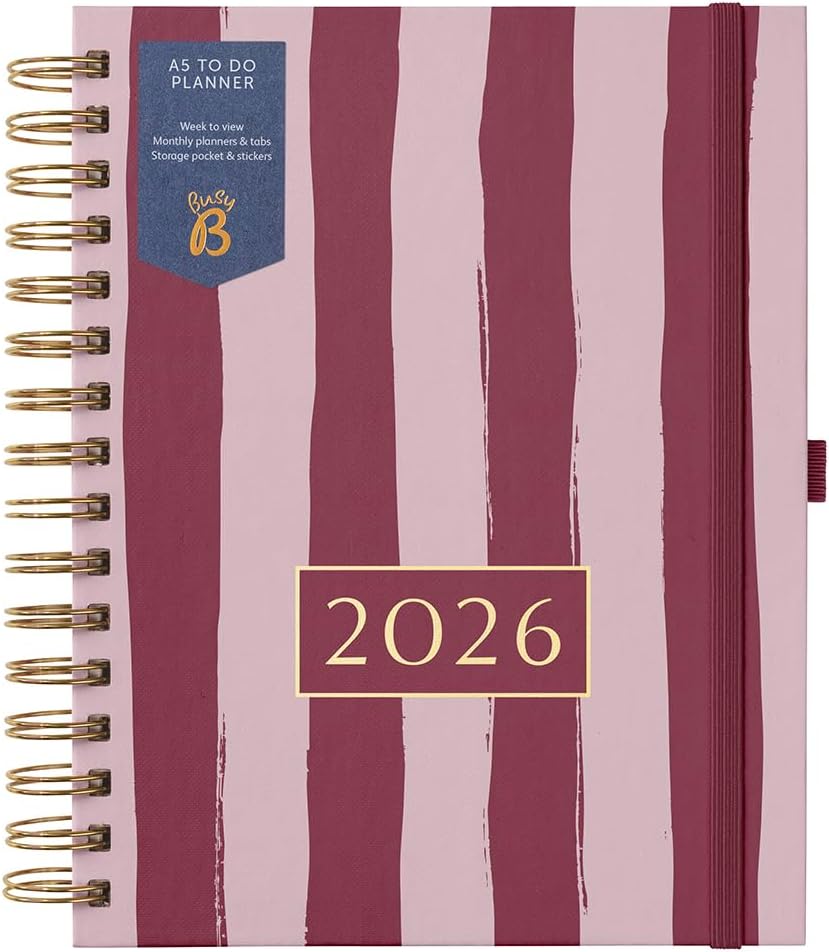 Busy B 2026 A5 Spiral Diary - Weekly Planner Journal – Desk Diary for ...