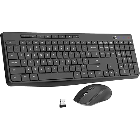 Amazon.com: Wireless Keyboard and Mouse Combo,EarlyLit 2.4G Full-Sized ...