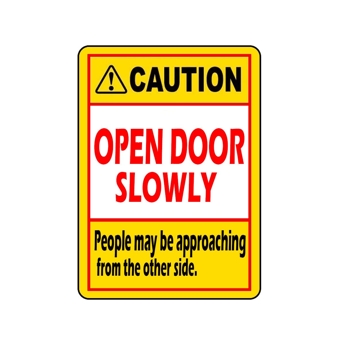 Amazon.com: Caution Open Door Slowly Sign,3x4 inch Door Caution Warning ...