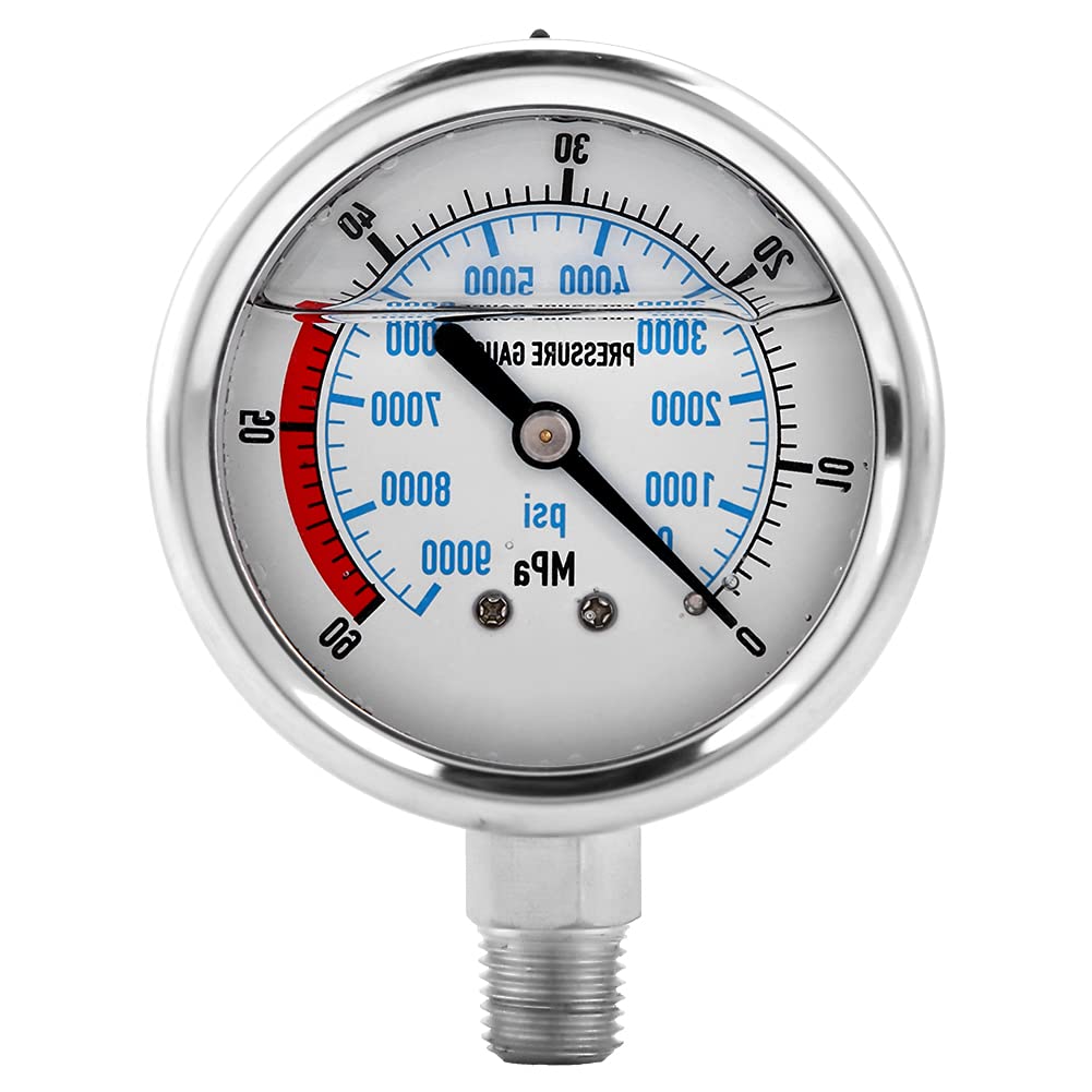 Buy Hydraulic Pressure Gauge, Base Entry Gauge Pressure Gauge 60MPA ...