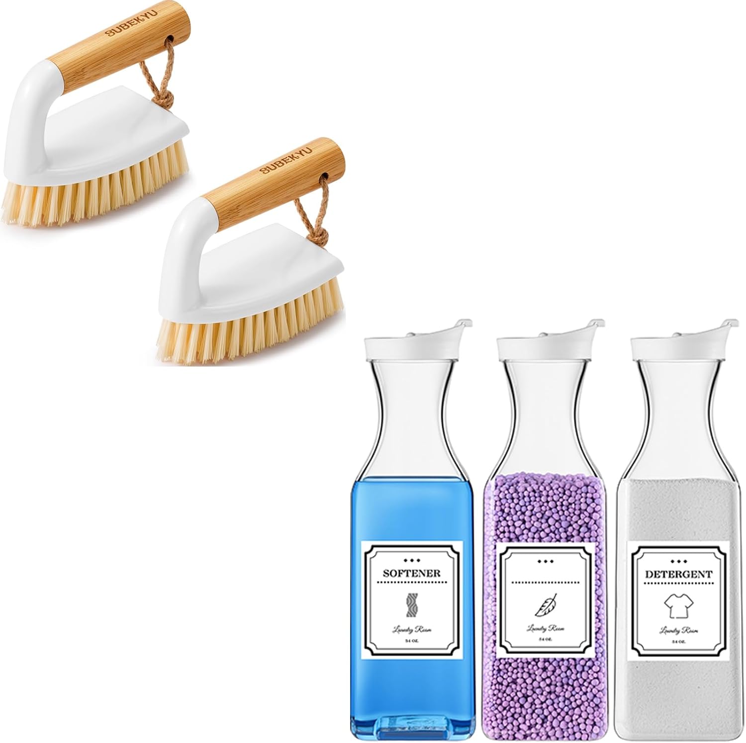 Amazon.com: Heavy Duty Scrub Brushes and 3PCS 54oz Detergent Dispenser ...