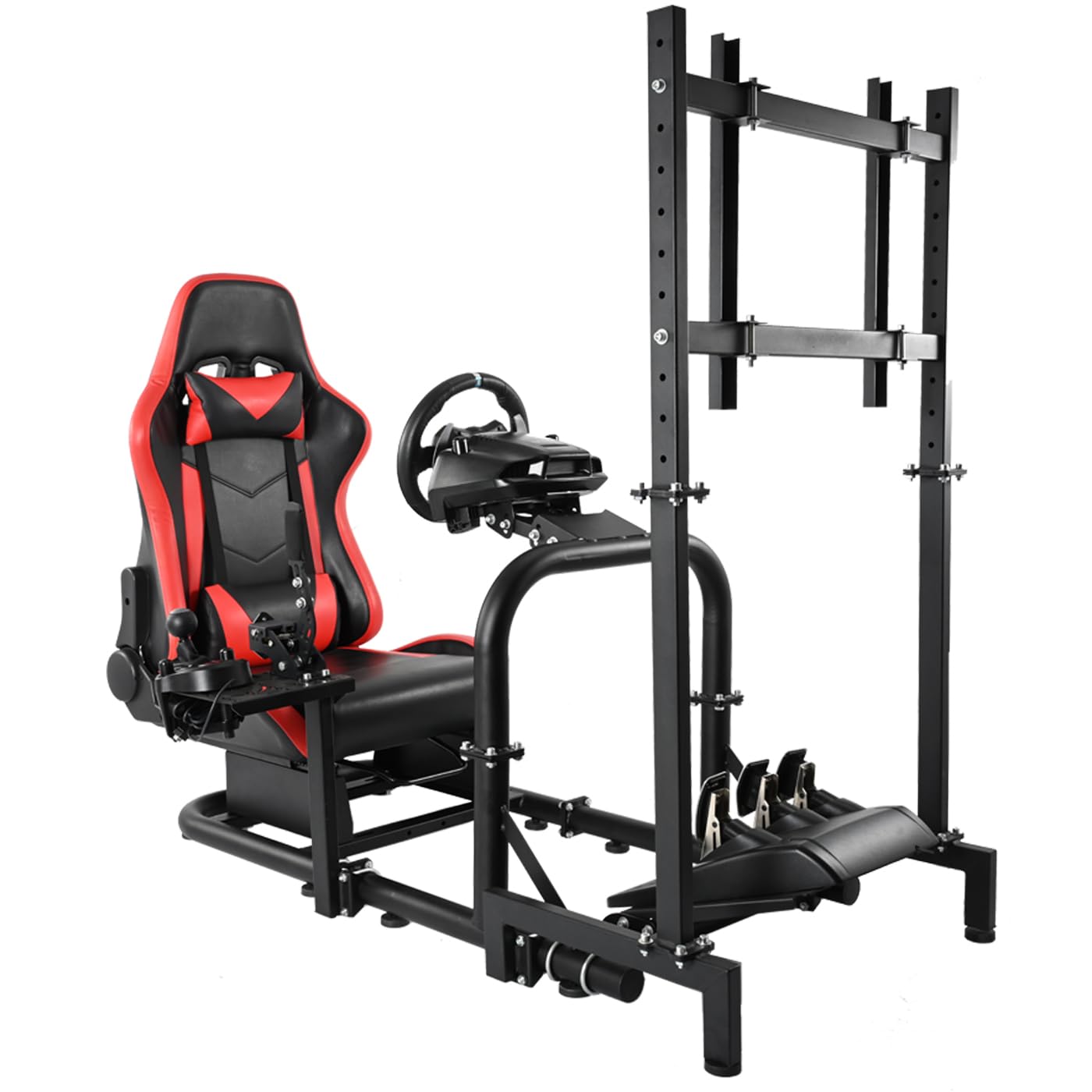 Amazon.com: Marada Driving Simulator Cockpit with Monitor Stand & Red ...