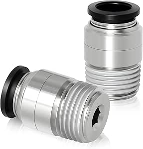 TAILONZ PNEUMATIC Round Male Straight 6mm Tube OD x 1/8 Inch BSP Thread Push to Connect Fittings ...
