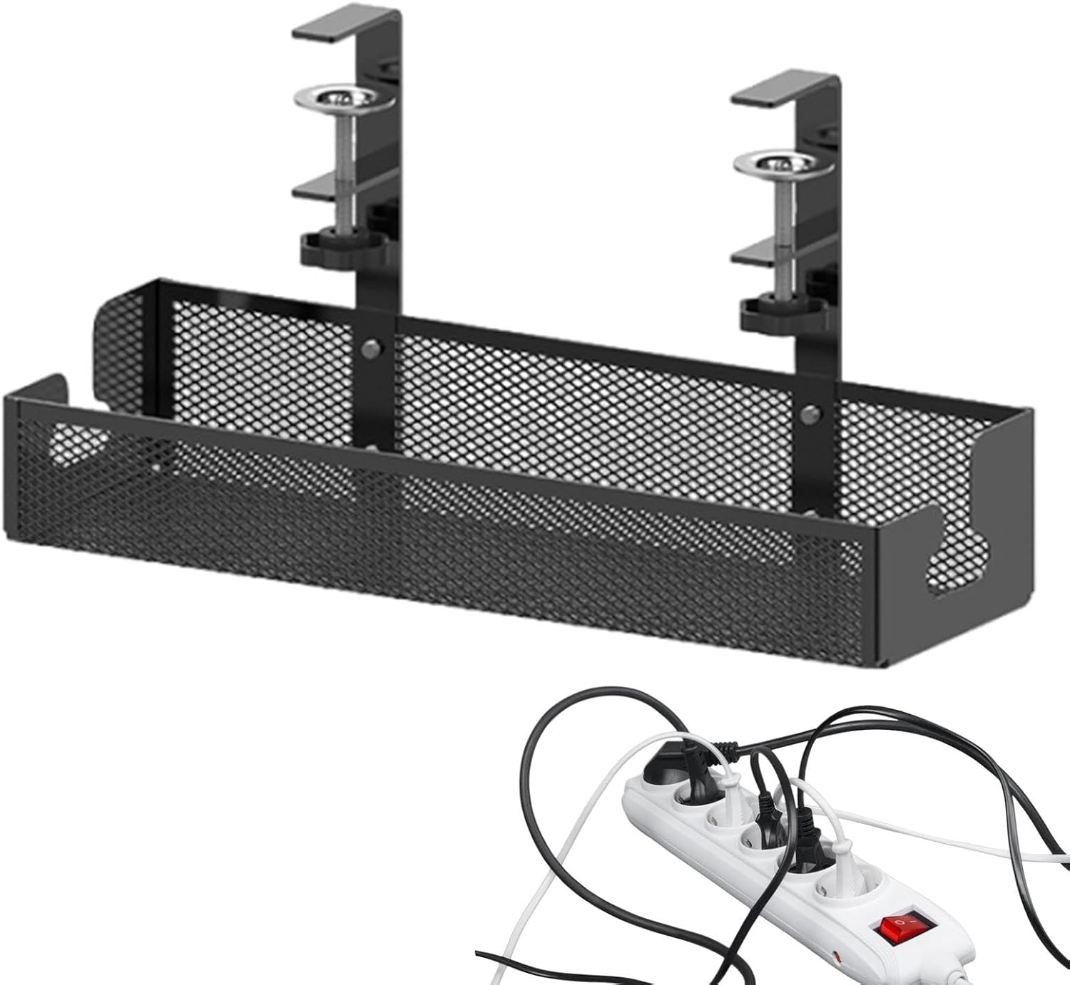 Metal Cable Management Tray,No Drill Setup Under Desk Cable Box | Desk ...