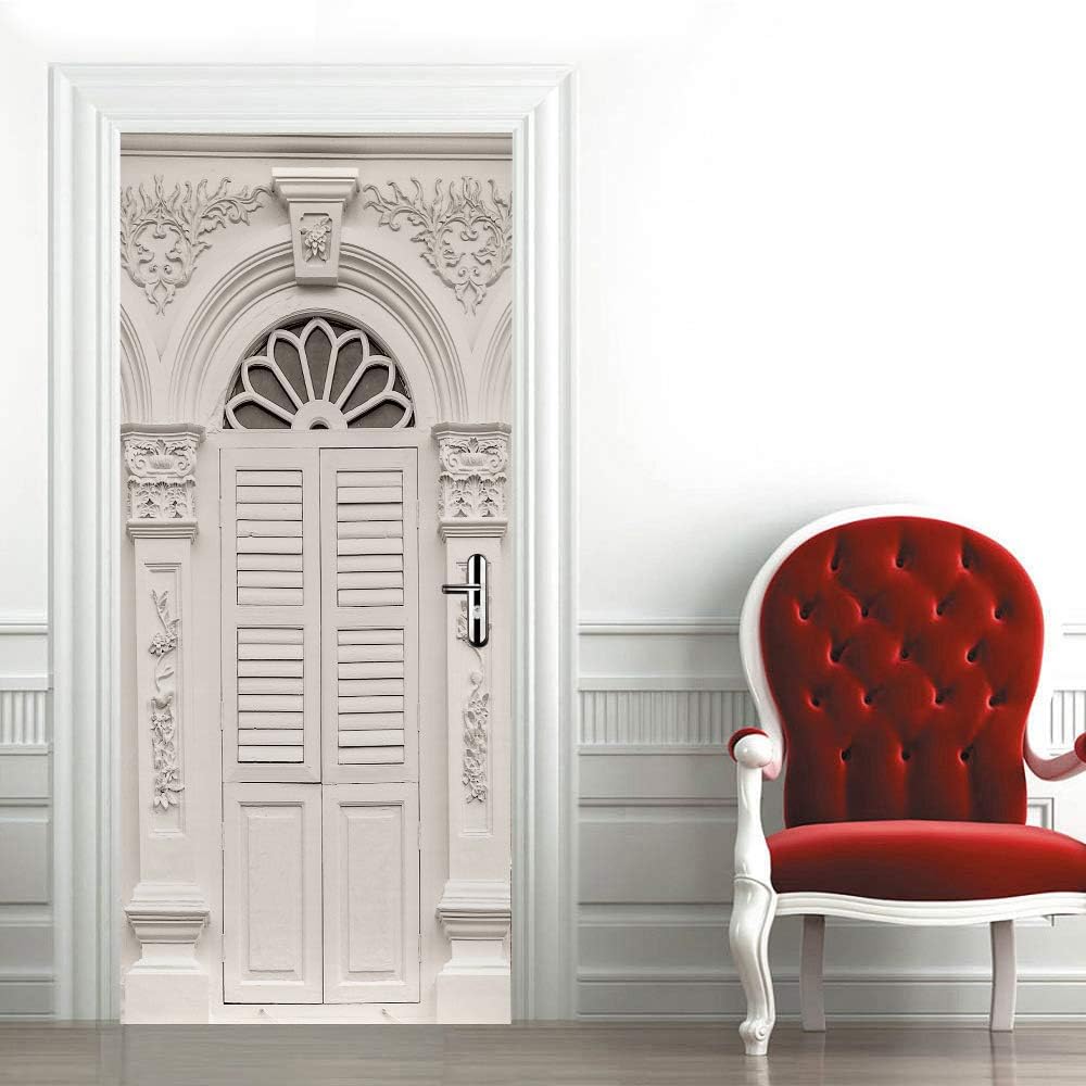Amazon.com: MUMOHO 3D Door Sticker,Modern Art Vintage Wooden Door Peel ...