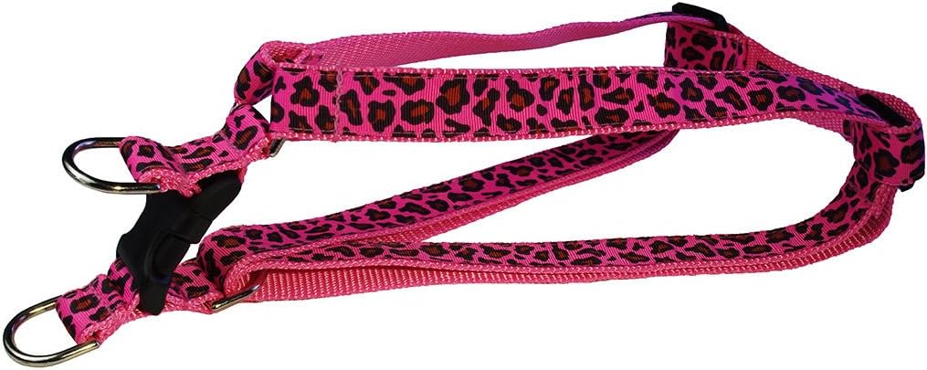 Amazon.com : Medium Pink Leopard Dog Harness: 3/4" Wide, Adjusts 18-24 ...