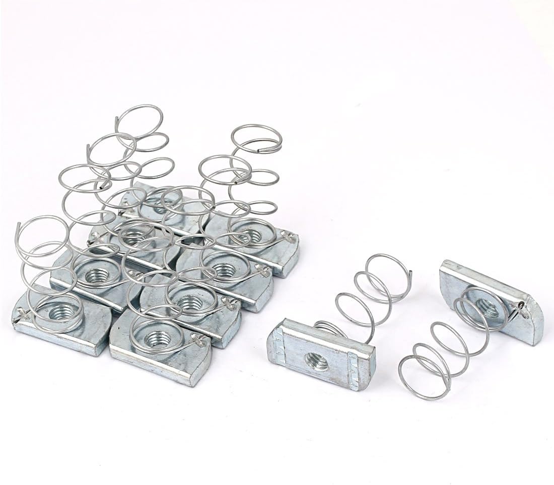 Amazon.com: uxcell® M8 x 6mm Zinc Finish Spring Channel Nuts 10pcs for ...