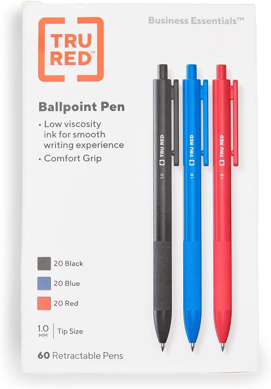 Amazon.com : TRU RED Ballpoint Gripped Retractable Pens, Medium Point ...