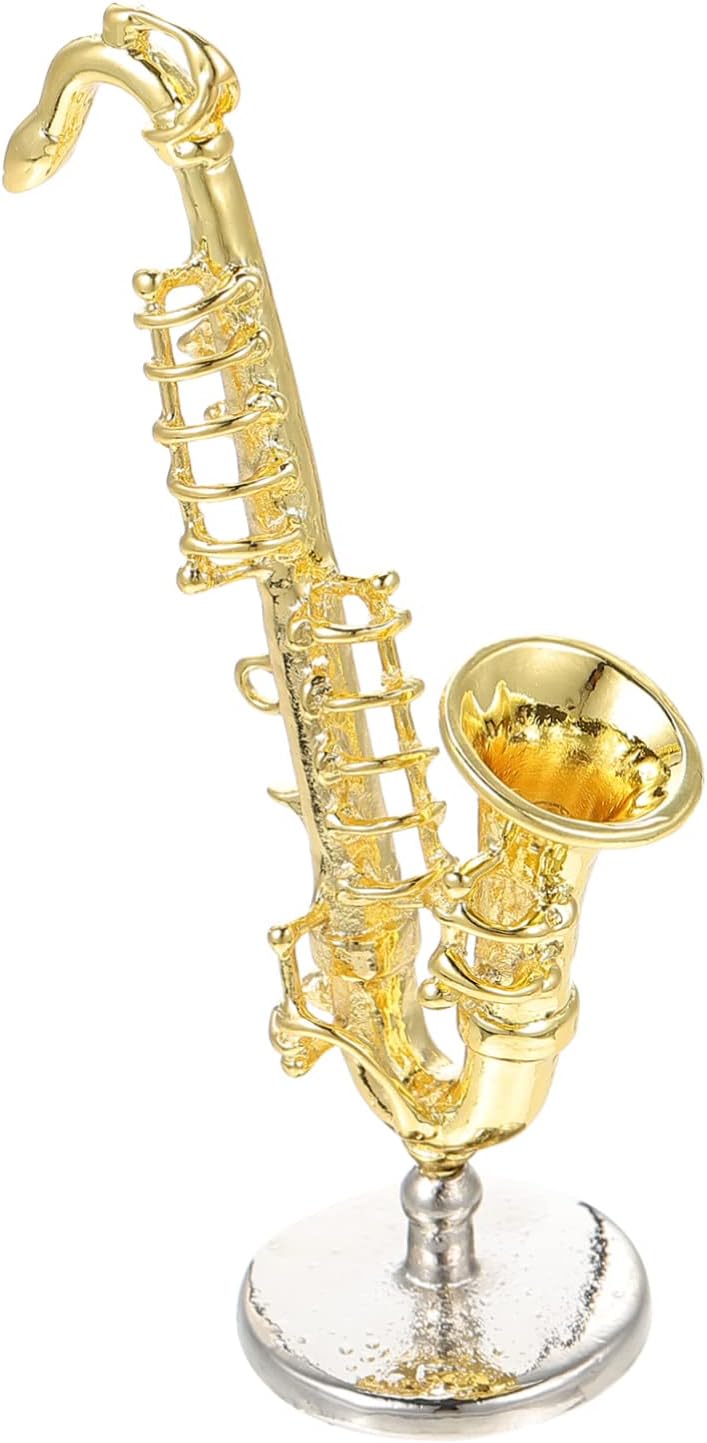 Amazon.com: Toddmomy Dollhouse Saxophone Decor 1:6 Scale Mini Saxophone ...
