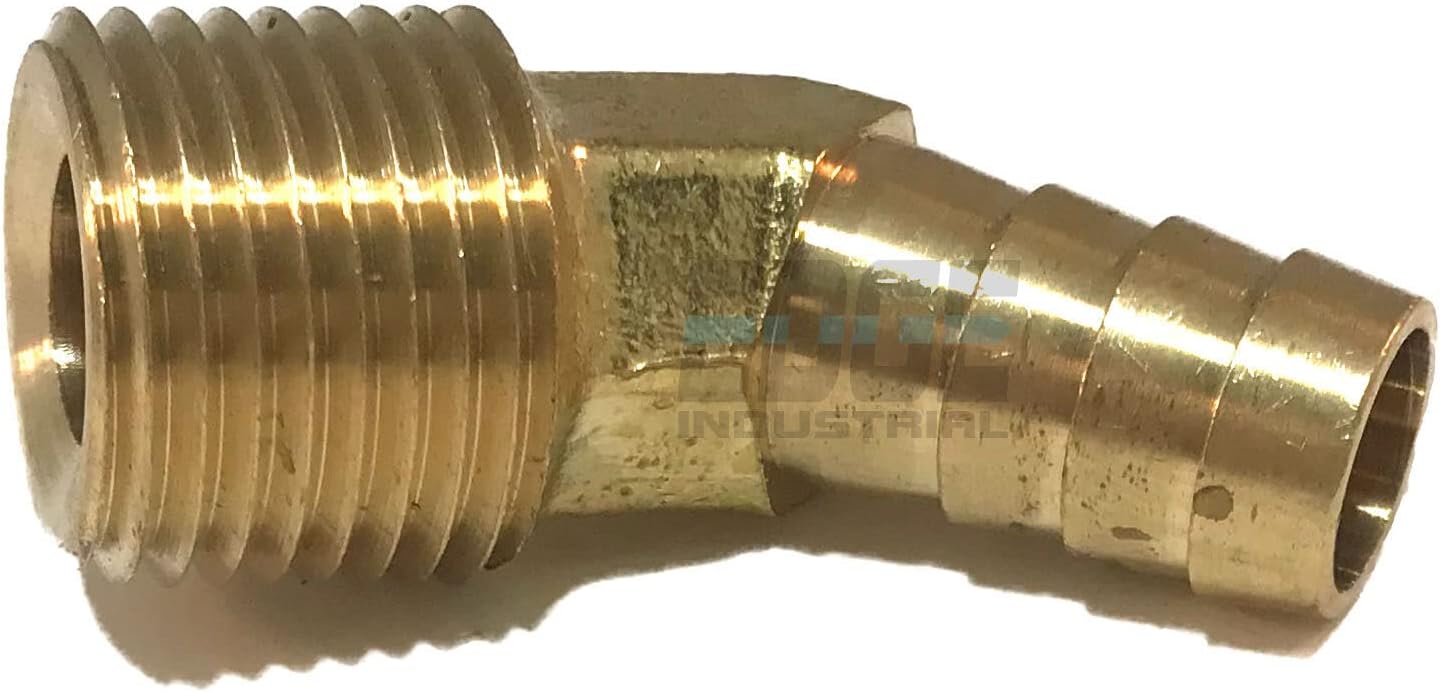 Amazon.com: 1/2" HOSE ID TO 1/2" MALE NPT MNPT 45 DEGREE BRASS ELBOW ...
