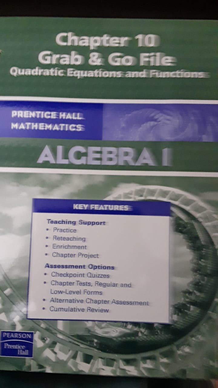 Algebra 1 Chapter 10 Grab and Go File.: Prentice Hall mathematics ...