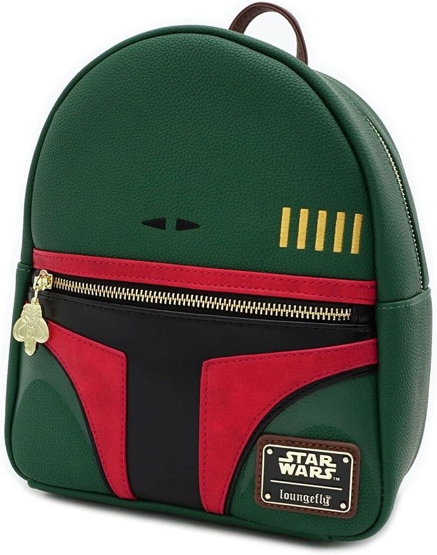 Amazon.com | Boba Fett Star Wars Disney Loungefly Faux Leather Mini ...