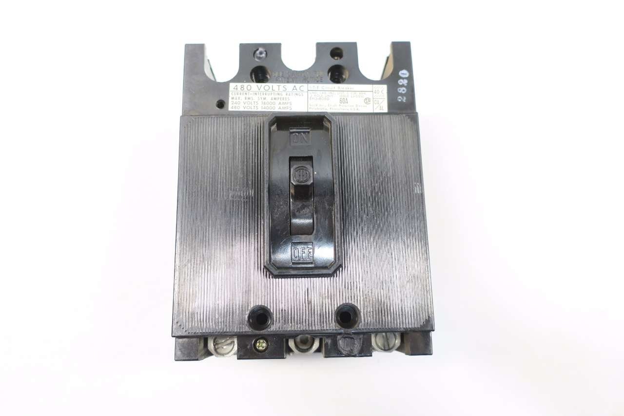 ITE EH3-B060 3P 60A AMP 480V-AC MOLDED CASE CIRCUIT BREAKER D566851 ...