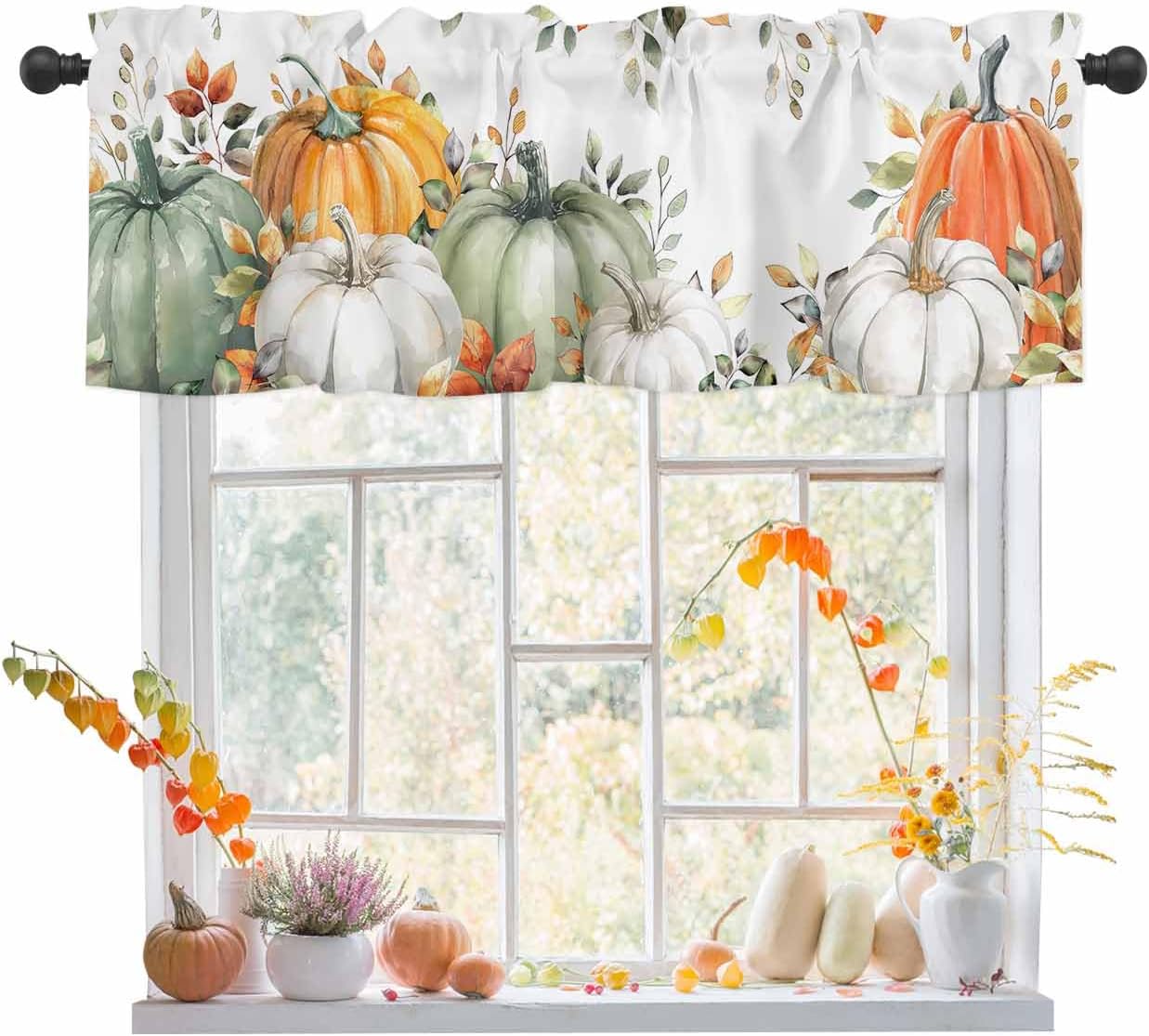 Amazon.com: Fall Valance for Windows Thanksgiving Curtains Valances ...
