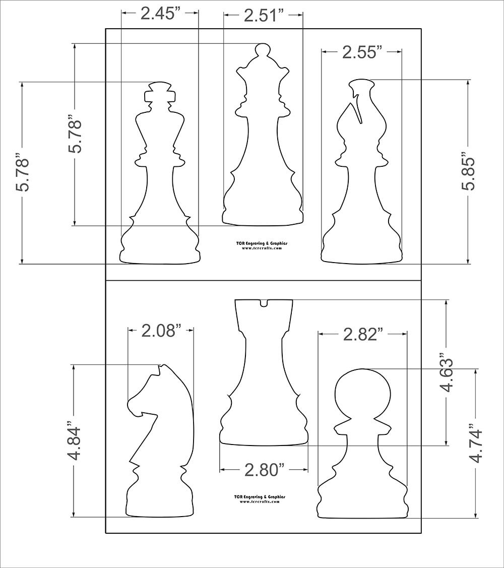 Chess King Piece Stencil