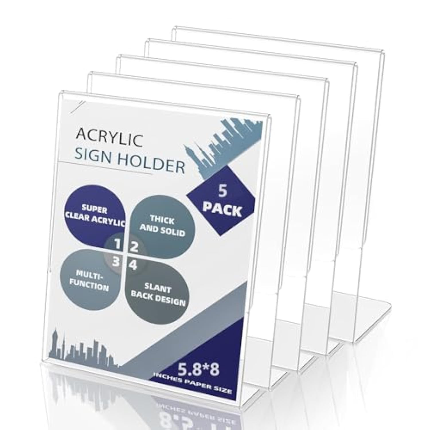 Benting 5 Pack Acrylic Sign Holder , Plastic Sign Holder Plastic Paper ...