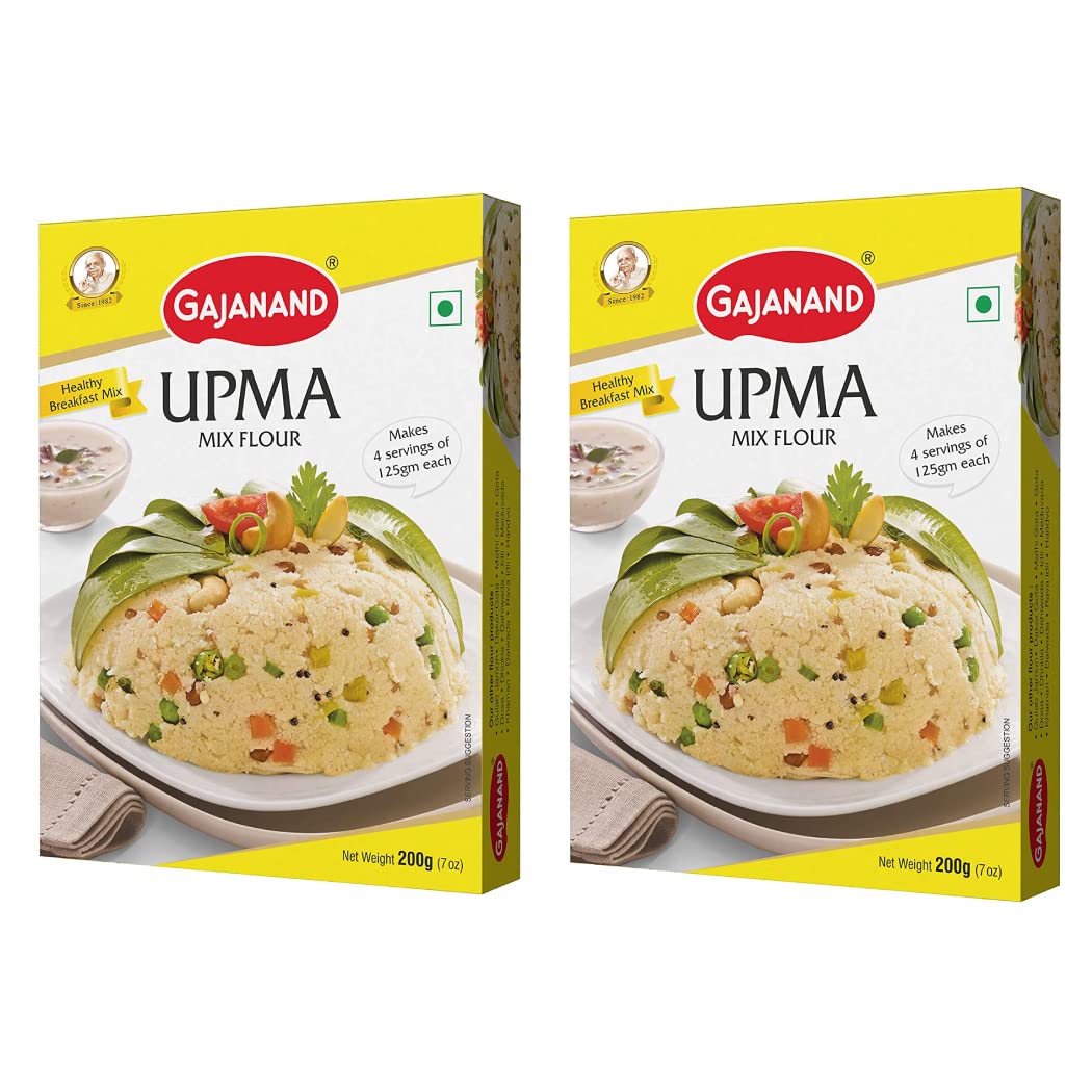 GAJANAND Instant Upma Mix, 200g (Pack of 2) / Wholesome & Tasty/Protein ...