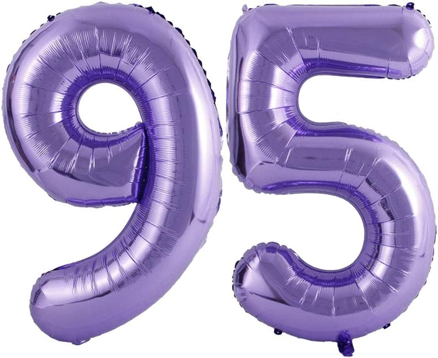 Amazon.com: Number 95 Purple Foil Jumbo Digital Mylar Balloons, 40inch ...