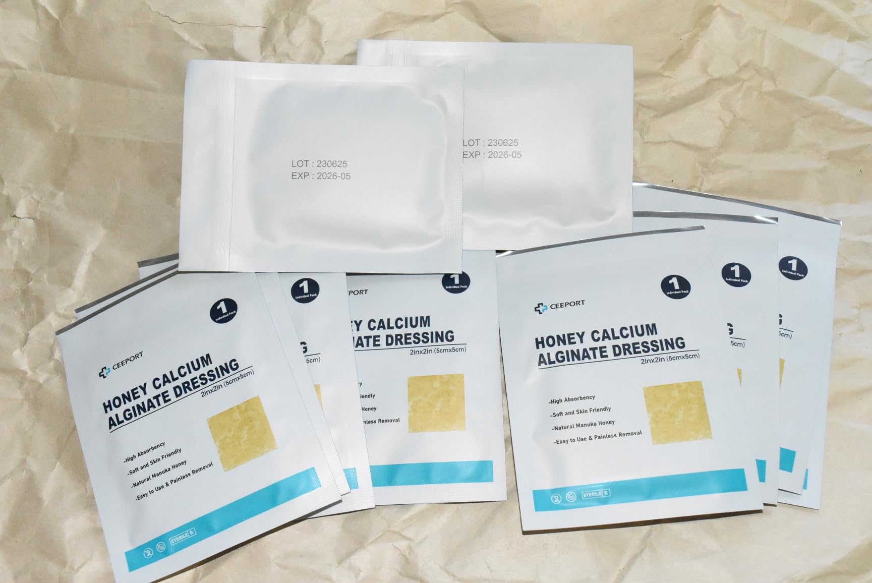 Amazon.com: Ceeport Manuka Honey Calcium Alginate Wound Dressing, 2"x 2 ...