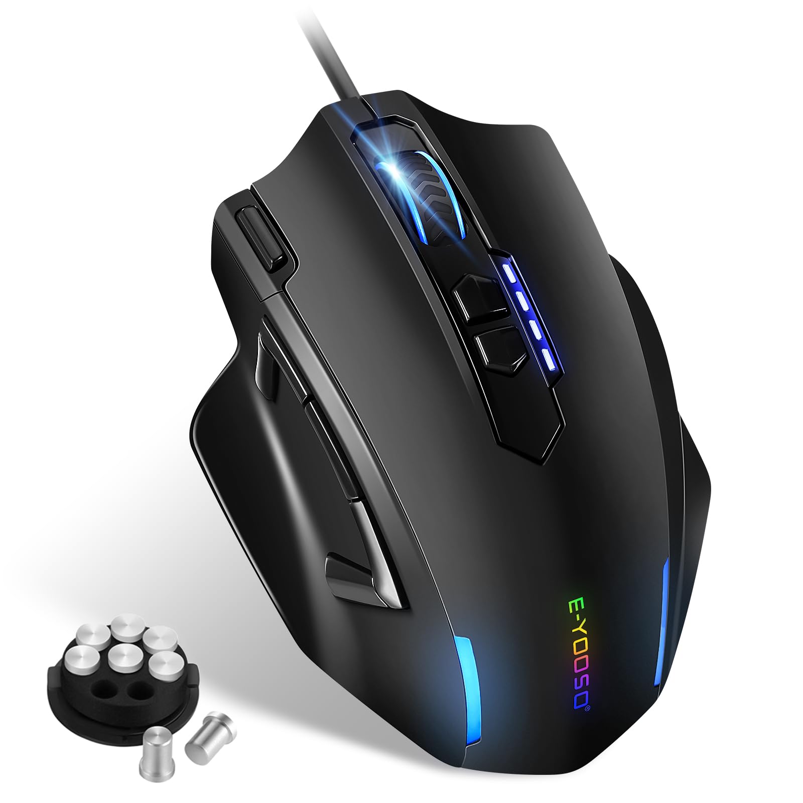 LORISKORS S809 Mouse Gaming Alámbrico, 12400DPI con 5 Niveles ...